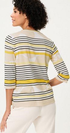 Olsen T-Shirt mit dekorativen Streifen und Print