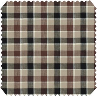 Novely FINN - Karierter bzw. Gestreifter Möbelstoff - Robuster Polsterstoff - Pflegeleichte Meterware 1lfm (4A Braun Beige kariert)