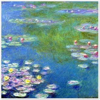 Posterlounge Seerosen, 1908 Poster von Claude Monet 40 x 40 cm Blau Wandbilder Wanddeko