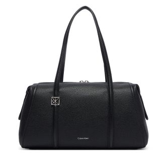 Calvin Klein Handtasche Calvin Klein Emblem Hw Pebble Doctor Shoulder LV04F3614G Schwarz