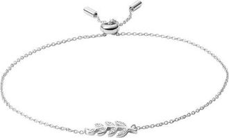 Fossil Bracelet Pour Femme En Argent Sterling, Longueur : Longueur Intérieure Maximale : 216 mm Bracelet En Argent, JFS00484040, Argent clair
