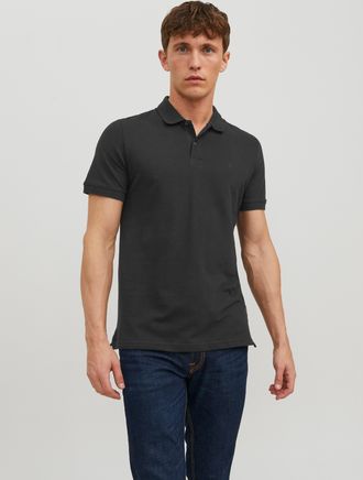 Jack & Jones Poloshirt JACK & JONES BASIC POLO, Herren, Gr. XXL, schwarz, Piqué, Obermaterial: 100% Baumwolle, schmal hüftbedeckend, Rundhals, Bündchen, Shirts, To