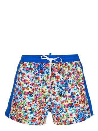 Dsquared2 Badeshorts mit Blumen-Print - Blau