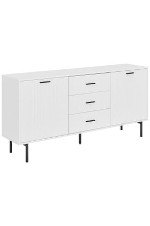 MID.YOU Mid.you Sideboard, Schwarz, Wei&szlig;, Metall, 2 F&auml;cher, 3 Schublade(n) Schubladen, 165x80x40 cm, Wohnzimmer, Kommoden & Sideboards, Sideboards