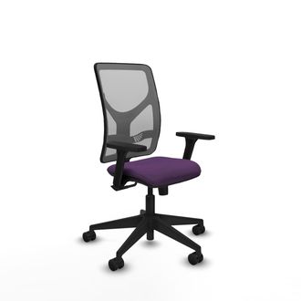 Piqueras y Crespo Stuhl mit Lendenwirbelst&uuml;tze, mit 3D-Armlehnen, ausgestattet mit 3-fach verstellbarem Schaumstoff und Schaumstoff. 65 mm Rollen aus Nylon. Grau/Violet