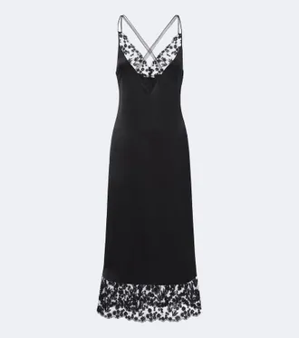 Fendi Robe nuisette en soie et dentelle
