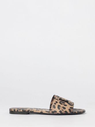 Dolce & Gabbana Mules en cuir &agrave; imprim&eacute; animalier avec monogramme DG