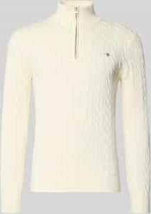 GANT Slim Fit Troyer mit gerippten Abschl&uuml;ssen