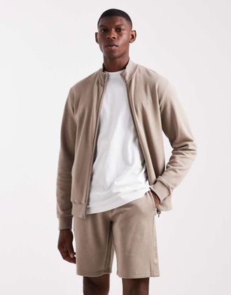 Emporio Armani Bermuda molletonné à bande de logo - Taupe-Neutre