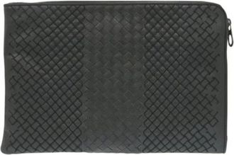 Bottega Veneta unisex, Pre-owned, Gris, Taille: ONE Size Pochette en tissu Pre-owned