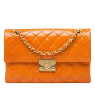 Chanel Sac port&eacute; &eacute;paule doccasion - Femme - Pre-owned - Orange - Taille: ONE Size