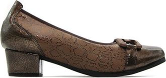 Doctor Cutillas Doctor CUTILLAS - Chaussures pour femme, salon avec talon large de 4 cm, simple, classique, semelle amovible, maillon, brillance pour femme, marron, 3