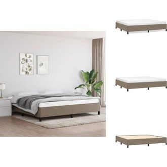 vidaXL Bettgestell ohne Matratze Taupe 200x200 cm Stoff - Bettrahmen - Doppelbett - Boxspringbetten - Lattenrost - Schlafzimmerm&ouml;bel