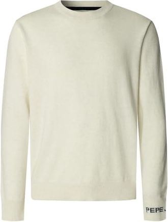 Pepe Jeans London Andre Crew Neck Tricot, Beige (Blanc Ivoire), M Homme