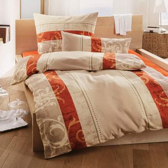 Dyckhoff 3065970200 Weichfrottier-Bettwäsche Pamela 80 x 80 cm und 135 x 200 cm, beige