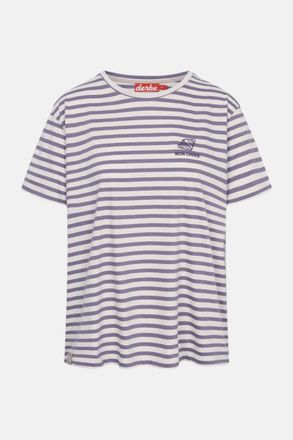 Derbe Derbe T-Shirt Franz Cherie Damen Beige Lila Grau Streifen