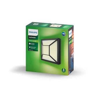 Philips myGarden LED Wandleuchte Drosera, 83W,schwarz, 7.4 x 19 x 19 cm