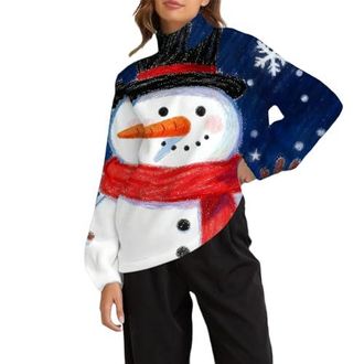 Generic Sweat à capuche décontracté et tendance pour femme - Col rond - Imprimé complet - Pour lautomne, Sweat-shirt noir pour femme, S