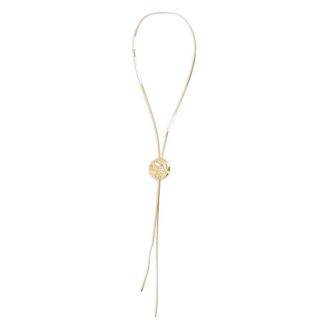 Federica Tosi Femme, Accessoires, Jaune, Taille: ONE Size Collier Lariat &agrave; cha&icirc;ne serpent dor&eacute;e