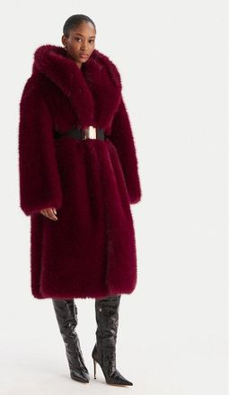 Yes London Pelzmantel 035 Dunkelrot Regular Fit