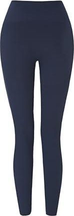 Carlheim Womens Active Wear Leggings Ribbed Panel-Rikke, Navy, Medium