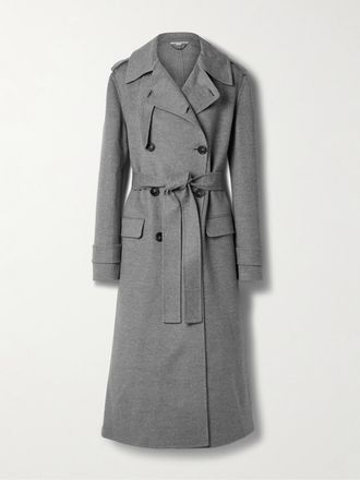 Stella McCartney + Net Sustain Doppelreihiger Trenchcoat Aus Wollfilz - Grau