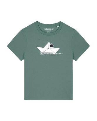 wat? Apparel T-Shirt Astronaut in paper boat