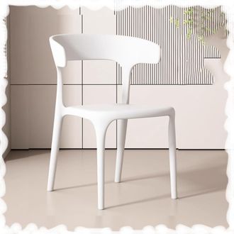 Generic Stapelbare Esszimmerst&uuml;hle mit R&uuml;ckenlehne - Tragbare Barhocker aus Kunststoff f&uuml;r K&uuml;che, Wohnzimmer, Terrasse und Restaurant - Platzsparendes Design 