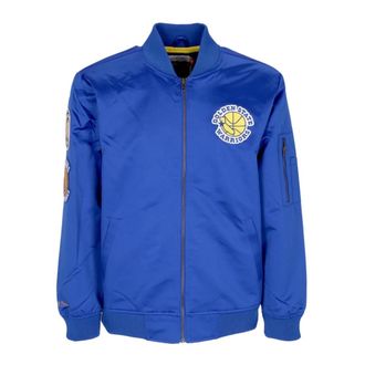 Mitchell & Ness NBA Leichte Satin Bomberjacke - - Jackets - Herren - Blau - XL