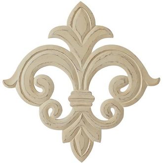 Deco 79 Lilien-Dekor aus Holz, Weiß, 24x24