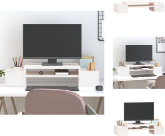 vidaXL Vidaxl - Monitorständer Weiß 70x27,5x15 cm Massivholz Kiefer - Monitorständer - Holzmöbel - Schreibtischorganisation - Ergonomischer Standfuß