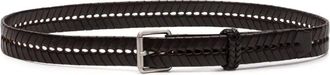 Christophe Lemaire ceinture &agrave; design tress&eacute; - Marron