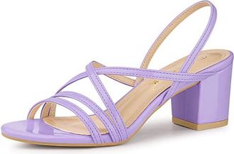 Allegra K Sandales &agrave; Talons &eacute;pais &agrave; Bride Arri&egrave;re pour Femmes Mauve 39