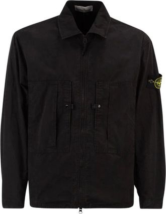 Stone Island Homme, Chemises, Noir, Taille: XL Casual Shirt