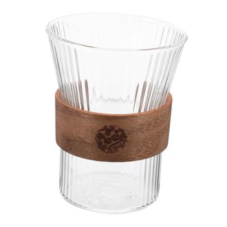 NUOBESTY Glasbecher F&uuml;r Zahnpflege Mit Holzgriff Leicht Zu Reinigen Wiederverwendbar Geeignet F&uuml;r Badezimmer Und T&auml;gliche Mundsp&uuml;lung