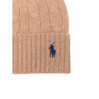 Ralph Lauren 455981442004 Cable Knit Wool and Cashmere Beanie - Camel