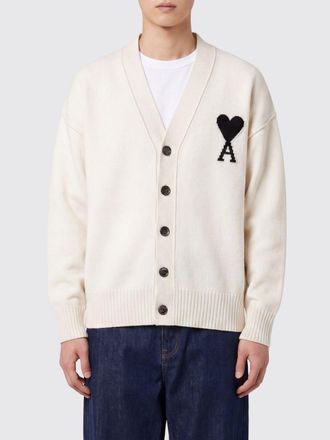 Ami Woll-Cardigan von mit V-Ausschnitt und Logo
