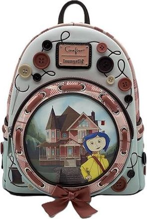 Loungefly Coraline Garden Party Mini Sac à dos en simili cuir avec poches zippées Licence officielle