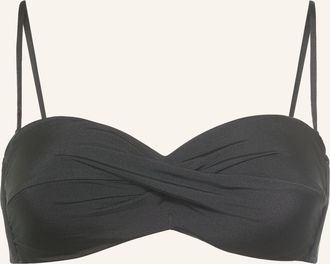 Watercult Watercult Bandeau-Bikini-Top Soft Sculpt In Wickeloptik schwarz
