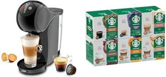 Nescafé Dolce Gusto NESCAFÉ Dolce Gusto Genio S automatische Kaffeemaschine in Anthrazit, Starter-Kit inklusive 6 Packungen STARBUCKS by NESCAFÉ Dolce Gusto Kaffeekapseln