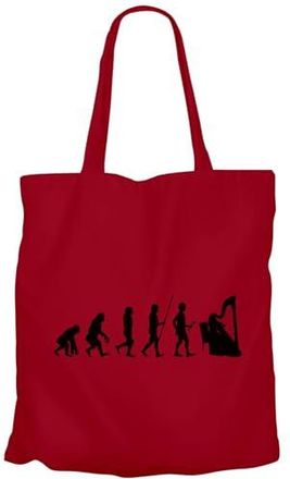 Fabulous Tote Bag Sac Shopping en Toile Rouge - Evolution Harpe Orchestre Musique Instrument Musicien - 10 L