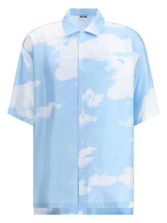Moschino T-Shirt mit Wolken-Print - Blau