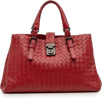 Bottega Veneta petit sac à main Intrecciato Roma en cuir Nappa (2013-2025) - Rouge
