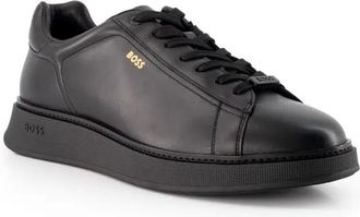 HUGO BOSS Herren Sneaker schwarz Glattleder