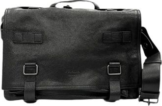 Prada Sac bandouli&egrave;re en peau de buffle Pre-owned - Homme - Pre-owned - Noir - Taille: ONE Size