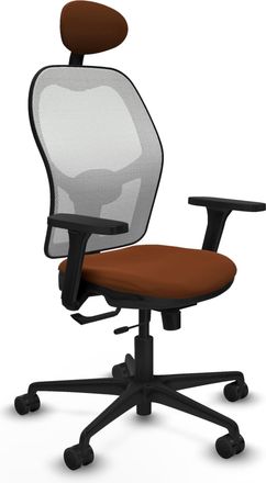 Piqueras y Crespo Ergonomischer Stuhl mit 3D-Armen, h&ouml;henverstellbarer Lendenwirbelst&uuml;tze und festem Kopfteil, ausgestattet mit Syncro/Traslack und injiziertem Schaumst