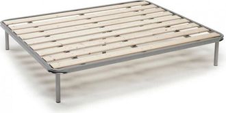 Talamo Italia Quadratische und eine halbe Bettbasis Anastasia, Orthop&auml;discher Sockel mit gehobelten Latten, 100% Made in Italy, Cm 120x190h31 - Talamo Italia