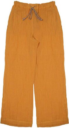120% Lino Pantalons D&eacute;contract&eacute;s - Jaune