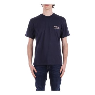 Barbour Homme, Tops, Bleu, Taille: L T-shirts et Polos Bleus avec Logo