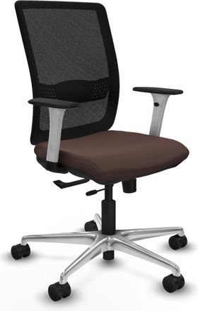 Piqueras y Crespo Ergonomischer Stuhl mit schwarzen und wei&szlig;en Armlehnen, h&ouml;henverstellbare Lendenwirbelst&uuml;tze, ausgestattet mit Syncro/Traslack und injiziertem Schaum.